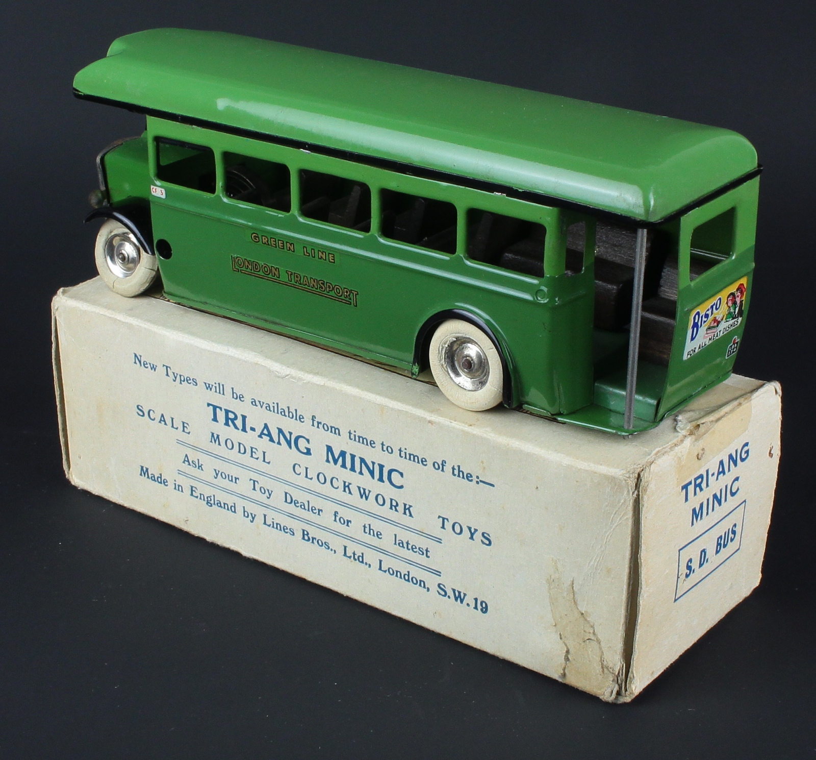 Tri-ang Minic 52M Green Line Bus - QDT