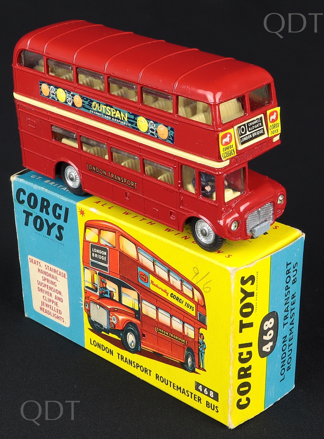 Corgi Toys 468 London Routemaster Bus 'OUTSPAN' - QDT