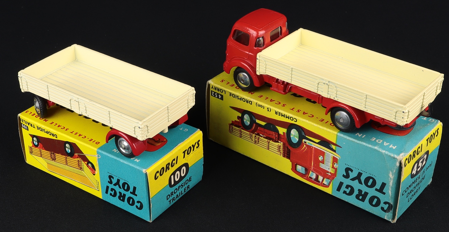 Corgi Toys 452 Commer Dropside Lorry & 100 Dropside Trailer - QDT