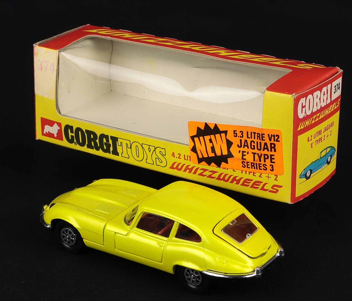 Corgi Toys 374 E Type Jaguar - QDT