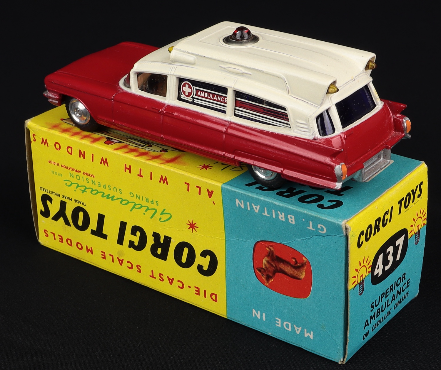Corgi Toys 437 Superior Ambulance on Cadillac Chassis - QDT